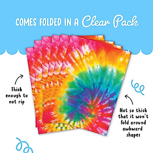 CENTRAL 23 - Colorful Wrapping Paper - 6 Sheets of Rainbow Gift Wrap - Birthday Wrapping Paper For Men Women Teenager - Tie Dye - Pride - Psychedelic - Vegan Ink - Recyclable - Made in UK