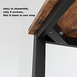 IRONCK Computer Desk, 39.4" Small Desk Home Office Study Writing, Wood and Desk Metal Frame, Modern Simple Laptop Table for Small Place, Easy Assembly, Industrial Style