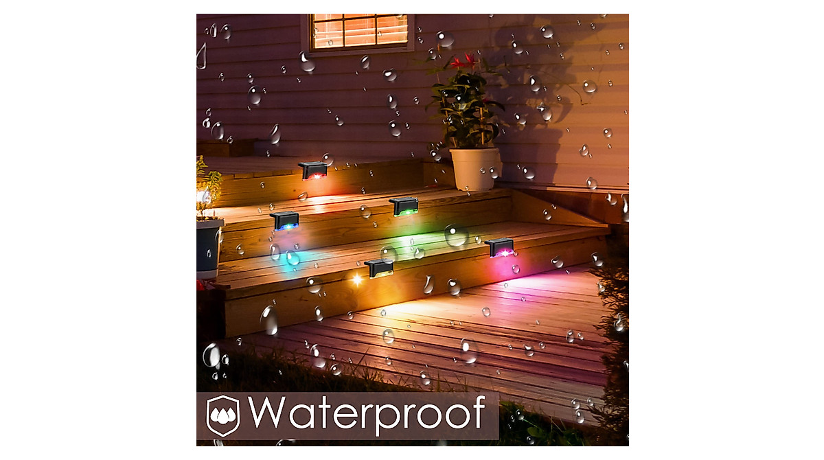 Solar Pool Side Lights 4-Pack - Vibrant Color Changing Waterproof LEDs
