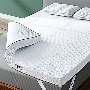 BedStory Memory Foam Mattress Topper King - 4 Inch Copper Infused Bed Toppers - High Density Foam and Premium Soft Cover, CertiPUR-US Certified