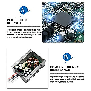 XWST DC 12V 24V Step Down to 5V 40A 200W Converter Voltage Reducer, 5Volt regulator Waterproof DC/DC Buck Transformer Power Supply