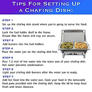 Chafing Dish Buffet Set (4 Pack) Chafers 8QT Buffet Servers And Warmers, Chaffing Servers With Covers, Catering, Chafer, Folding Stand, Food Warmer For Parties Buffets