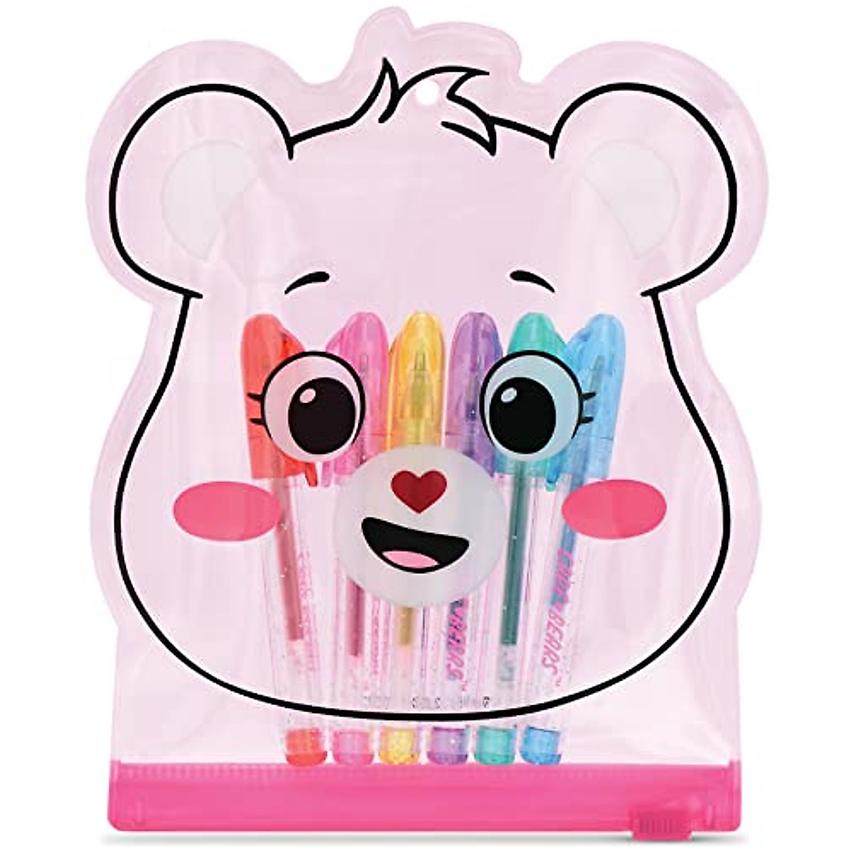 iscream Care Bears Cheer Bear Mini Gel Pen Set in Shaped Zipper Case