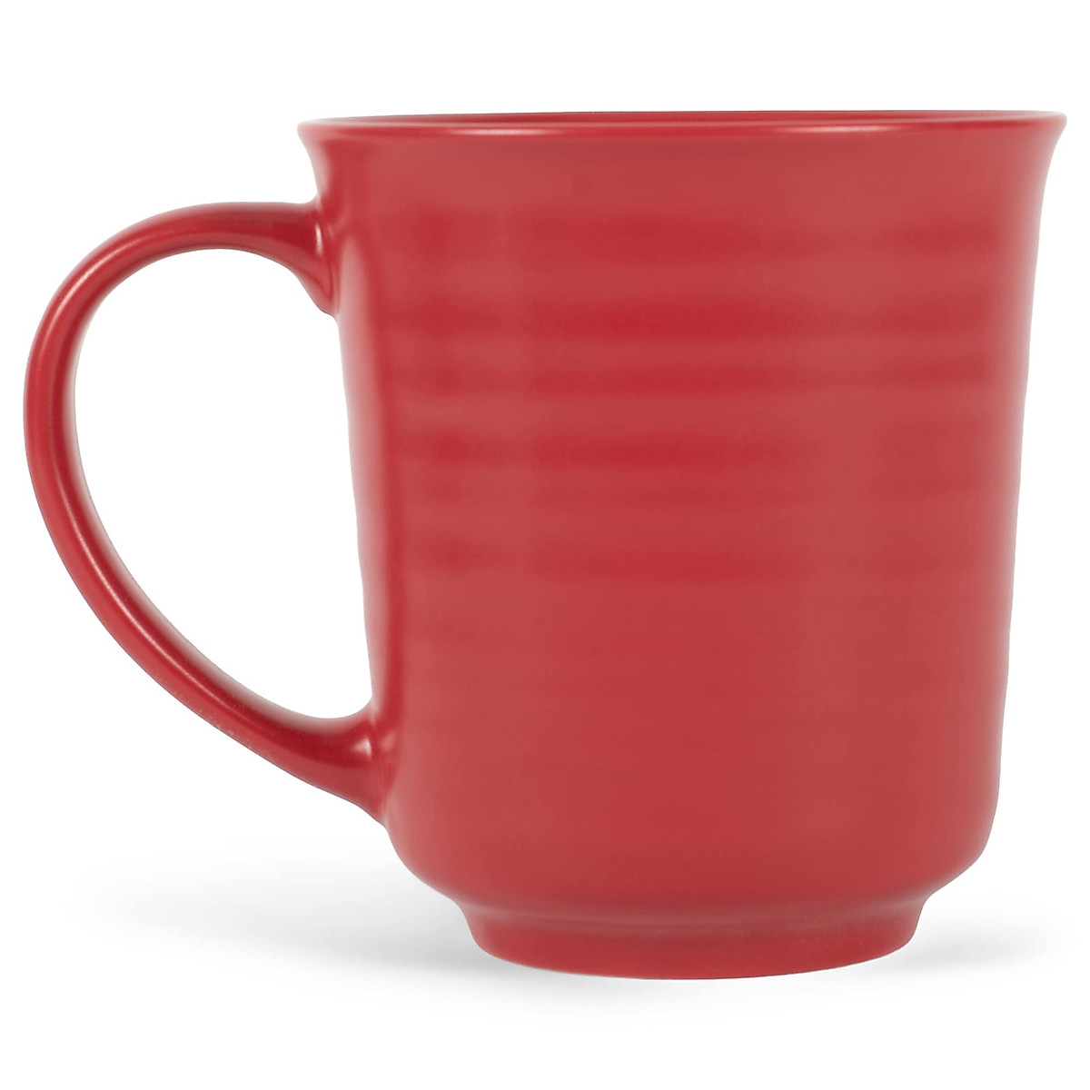 Elanze Designs Red Matte Glaze Finish 17 ounce Stoneware Coffee Cup Mugs Set of 4