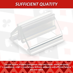 Maitys 24 Pcs Plastic Game Piece Stands Card Stands Plastic Card Holder Games Board Markers DIY Game Card Stands for Board Game Party(Transparent)