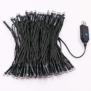 XUNATA Waterproof String Lights Outdoor, 50 LEDs 33ft Starry USB Powered 8 Modes Setting Light, for Indoor Outdoor Wall Decoration Wedding Party Home Garden(Blue)