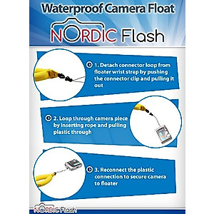 Nordic Flash Waterproof Camera Float (2-pack) Floating Strap for Underwater GoPro, Panasonic Lumix, Nikon AW110, etc. - Floats Your Device