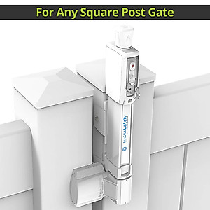 D&D Technologies ML3VPKAWT MagnaLatch Vertical Pull, Child & Pet Safety Magnetic Gate Latch and Lock, for Any Square Gate White