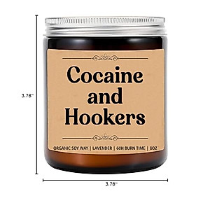 Cocaine and Hookers Candle - Scented Candle - Funny Gift for Birthday - Best Friend Birthday Gift - Gift for Him - Gift for Her - Adult Candle - Sneaky Candle