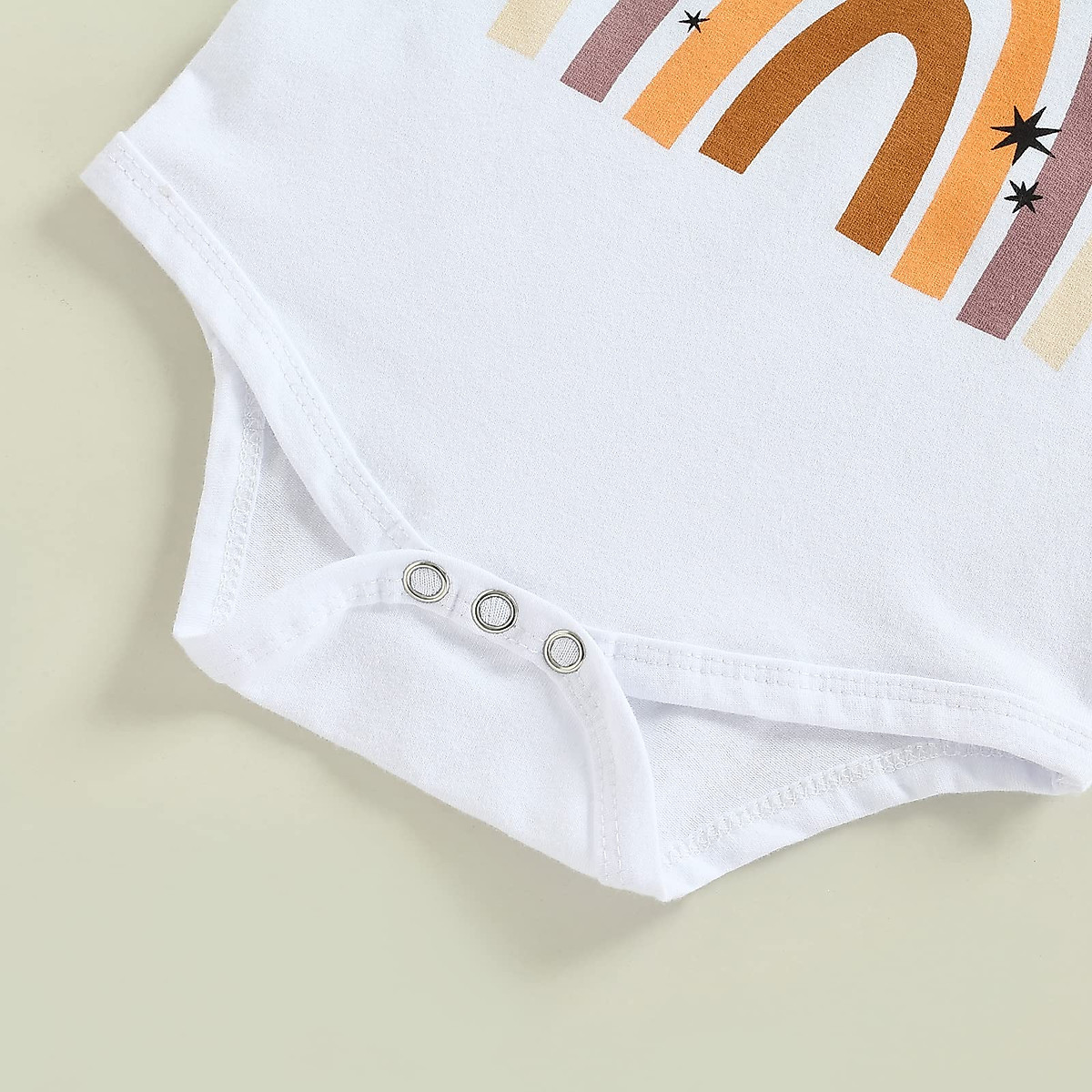 Hiusmilekid Newborn Infant Baby Girl Clothes Set Rainbow Romper Bodysuit Flare Pant Bell-Bottom Summer Outfit 3Pcs
