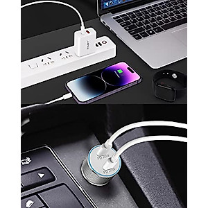 iPhone 14 13 Fast Charger [Apple MFi Certified], LUOSIKE 40W 2Port USB-C Car Charger + 20W USB C Wall Charger Block + 2 X 6FT Lightning Cable Fast Charging for iPhone 14 13 Pro Max Mini 12 11 XS, iPad