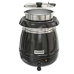 KoolMore Commercial Soup Kettle Warmer with Hinged Lid and Removable Pot Insert for Buffet, Restaurant, Party, Event, and Catering, Large 2.4 Gallon, Electric [Black] (SK-BK-3G)