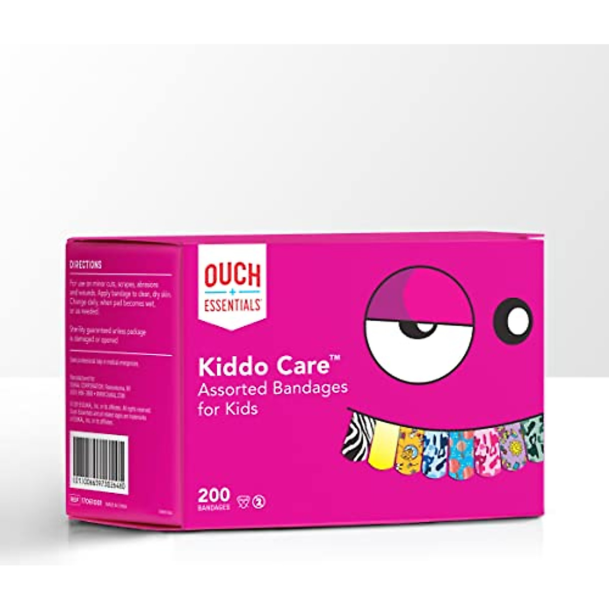 Ouch Essentials Kiddo Care - Kids Adhesive Bandages, Assorted Styles, 200 Count