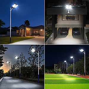 Aihanfir 800W Solar Street Light Outdoor Waterproof, with Motion Sensor and Remote Control for Parking Lot Lights Commercial, Yard, Road- 30W Solar Charging Panel, 25000mAh, 6500K Double-Chip LED