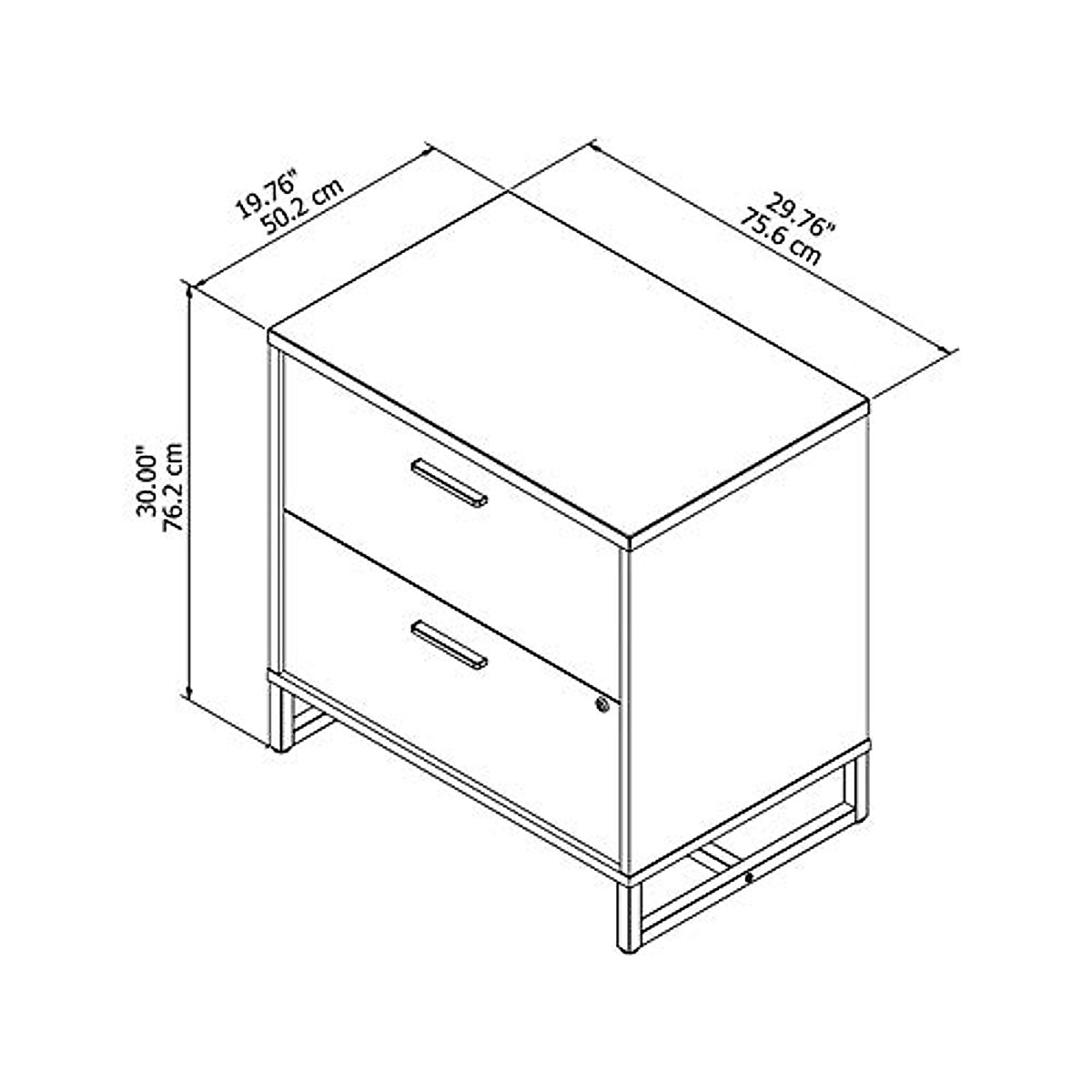 Bush Business Furniture Office by Kathy Ireland Method 2 Drawer Lateral File Cabinet-Assembled, Storm Gray