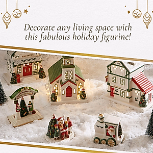 Spode Christmas Tree Miniature Christmas Village Figural Decoration, Snowy Christmas Village Set, Ceramic Holiday Decor - Festive Holiday Decorations for Indoor Display (Train)