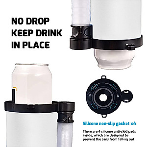 Portable Can or Bottle Cooler & Cup with 2 Detachable Expandable Hose and Bottle Opener Keychain,Hose Funnel Cup for Beverage Drink, Built for Party Bottle Bottle Drinking Funnel (White)