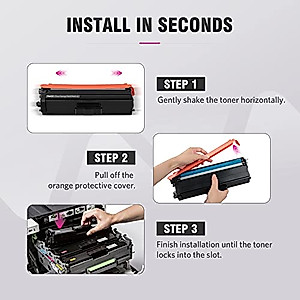 ALLWORK Compatible TN-433 Toner Cartridge Replacement for Brother TN433 TN431 TN433BK Toner Cartridge Works with Brother Color HL-L8360CDW MFC-L8610CDW MFC-L8900CDW Printer (Black Cyan Magenta Yellow)