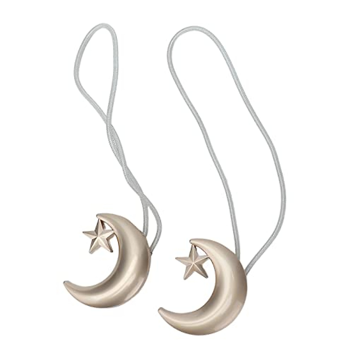 2PCS Strong Magnetic Curtain Tiebacks Modern Simple Style Drape Tie Backs Convenient Decorative Weave Rope Curtain Holdbacks Curtain Tiebacks Magnetic Curtain Buckle Drapery Holdbacks(Gold)