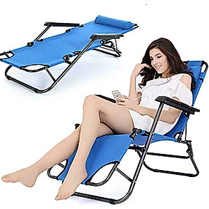 MB-THISTAR Outdoor Folding Reclining Beach Sun Patio Chaise Lounge Chair Pool Lawn Lounger