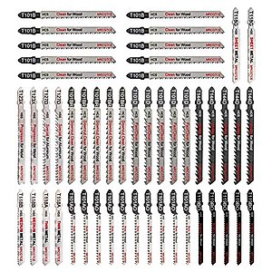 50-Piece Contractor Jigsaw Blades Set with Storage Case, MRCGTCE Assorted T-Shank Jig Saw Blades for Metal, Wood and Plastic Cutting(T118A,T118B,T118G,T127D,T123X,T101AO,T101B,T101BR,T101D,T144D)