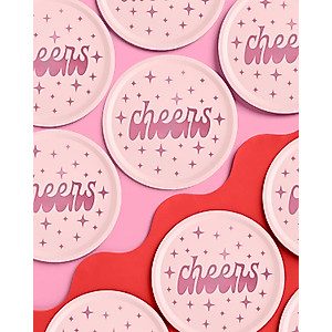 xo, Fetti Cheers Plates - 25 pcs | Bachelorette Party Decorations, Birthday Party Decor, Baby Shower Supplies, Bridal Tableware