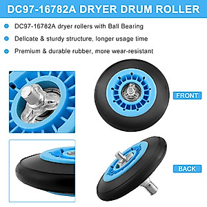 DV45H7000EW A2 DV42H5000EW A3 Parts Replacement for Samsung Dryer Roller Replacement Kit DC97-16782A Dryer Belt 6602-001655 Idler Pulley DC93-00634A Tension Spring for DV42H5200EW A3 DV48H7400EW A2