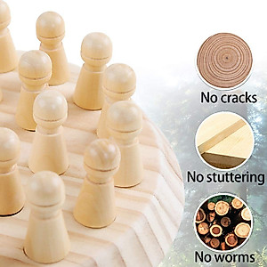 Wooden Memory Chess Matching Game: Family Board Games for Kids and Adults, Montessori Preschool Learning Educational Toy for Toddler 3 4 5 6 7 8+ Year Old, Birthday Gift for Boy Girl