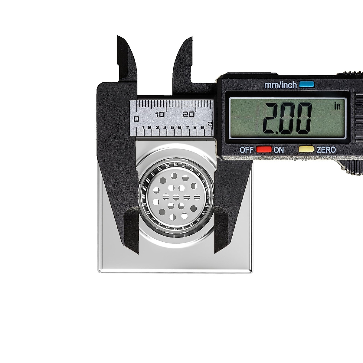 Neodrain 4-Inch Square Shower Drain with Removable Quadrato Pattern Grate, PVC Shower Drain Base and Rubber Gasket for Bathroom Floor Drain, Brushed 304 Stainless Steel, Includes Hair Strainer