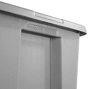 OOTUS 50 Gallon Tote Box Plastic, Titanium, Set of 4