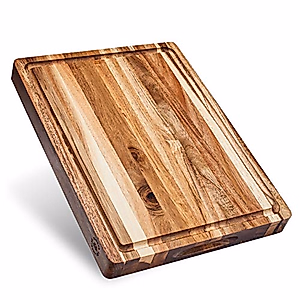 Sonder Los Angeles, Thick Sustainable Acacia Wood Cutting Board for Kitchen with Juice Groove, Sorting Compartment, Charcuterie 16x12x1.5 in (Gift Box Included)
