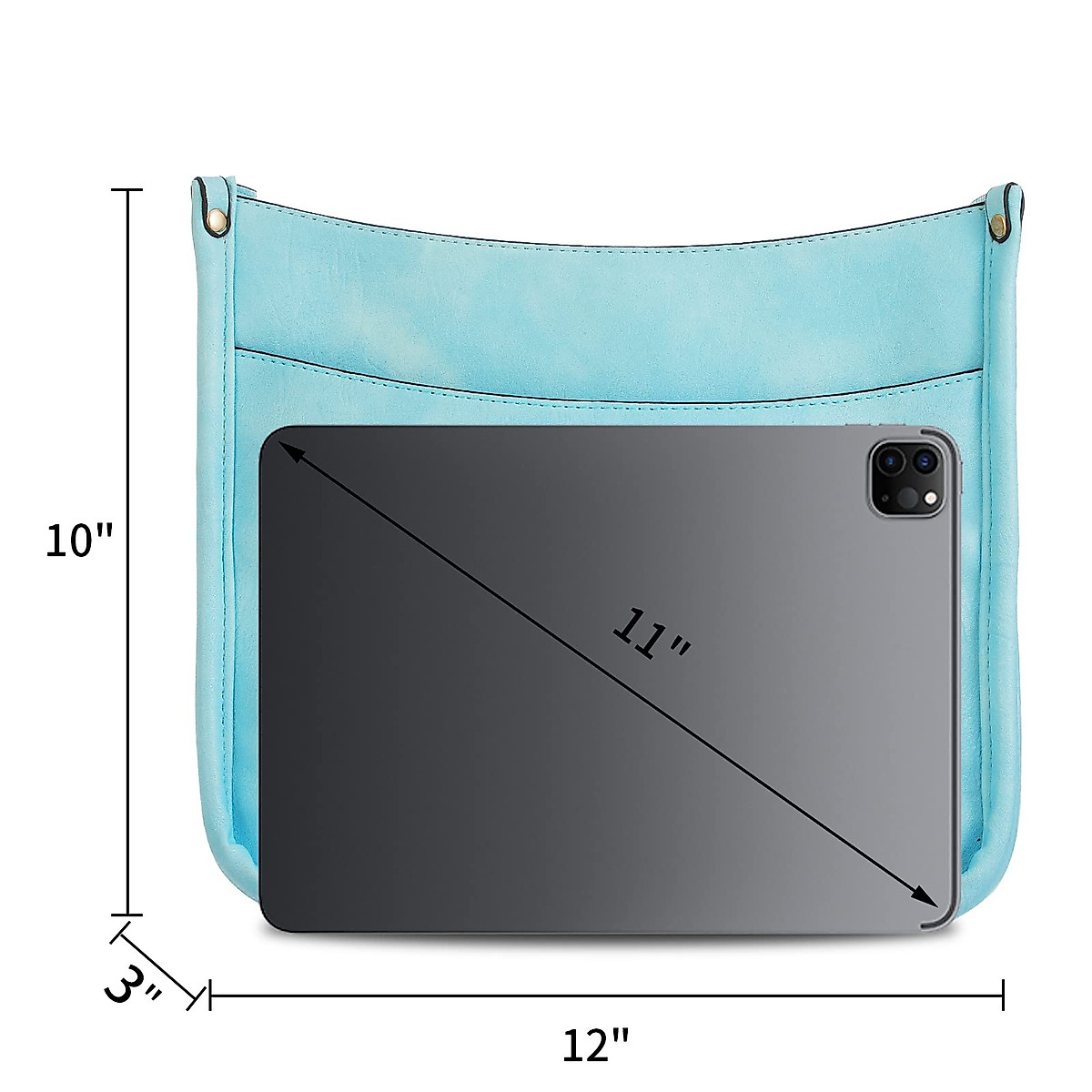 DYSHAYEN Women Crossbody Purse with Guitar Strap,Vegan Leather Zipped Pockets Handbag Shoulder Bag (Aqua Blue)