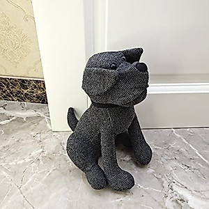 Fabric Animal Door Stopper Gifts for Mom Doorstops Book Stopper Wall Protectors Anti Collision Decorative Dark Grey Dog