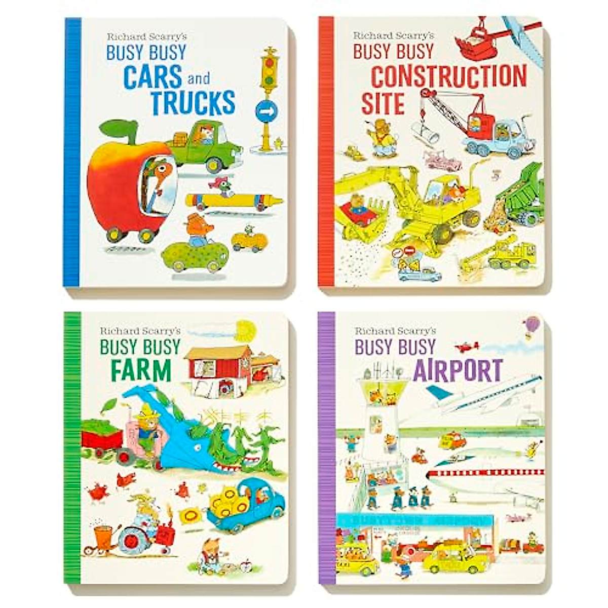 Richard Scarry's Busy Busy Boxed Set: Busy Busy Airport; Busy Busy Cars and Trucks; Busy Busy Construction Site; Busy Busy Farm (Richard Scarry's BUSY BUSY Board Books)