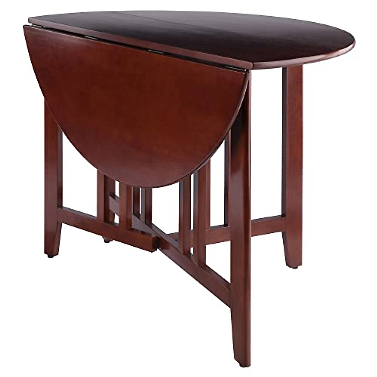 Winsome Wood Alamo, , Double Drop Leaf, Round Table Mission, Walnut, 42-Inch/ 41.97 in x 41.97 in x 29.65 in