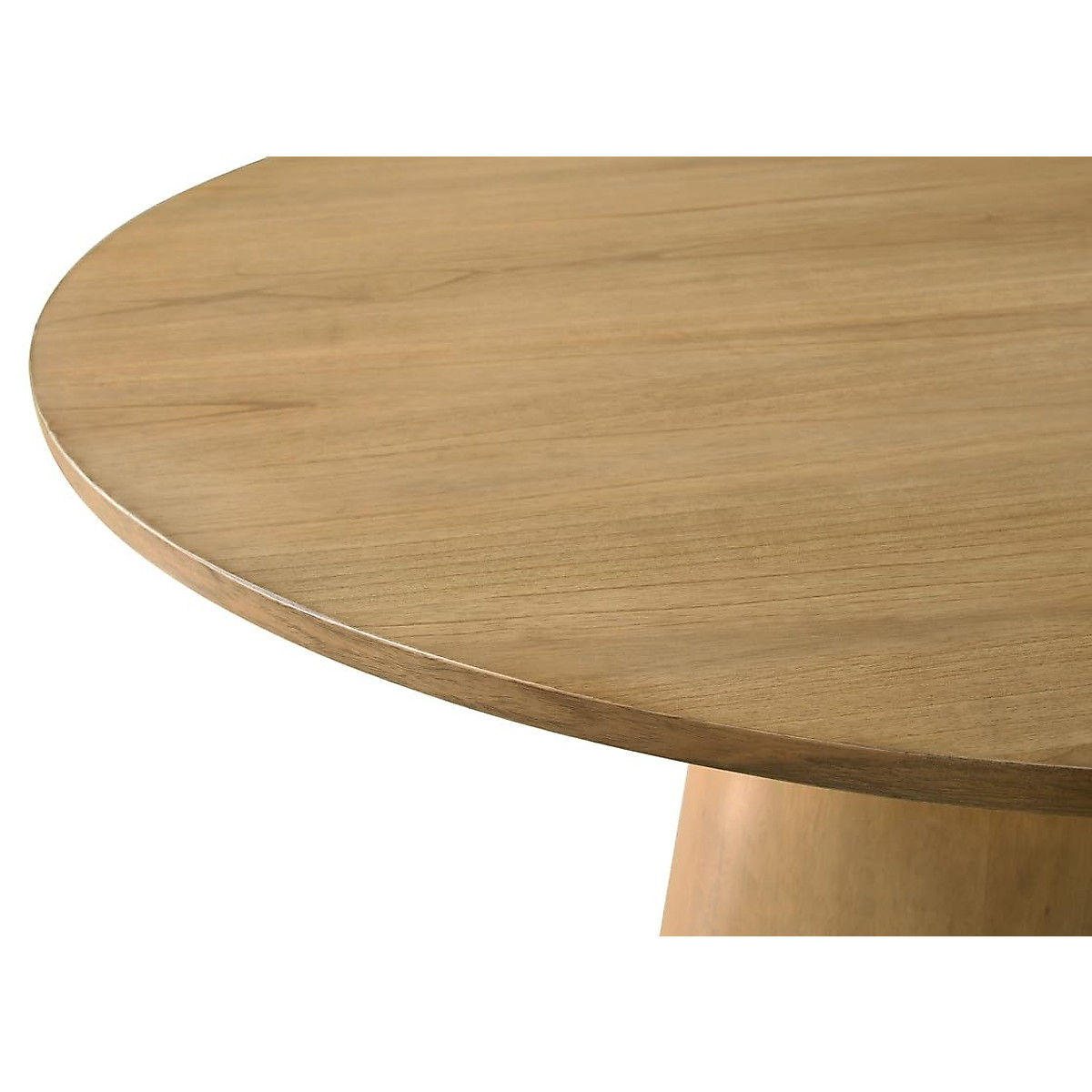 LILOLA LIVING Jasper Driftwood Finish 47" W Contemporary Round Dining Table with Pedestal Base