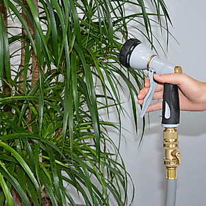 HQMPC Heavy Duty Brass Shut Off Valve Brass Water Hose Valve Hose On/Off Valve Garden Hose Connector 4Pcs