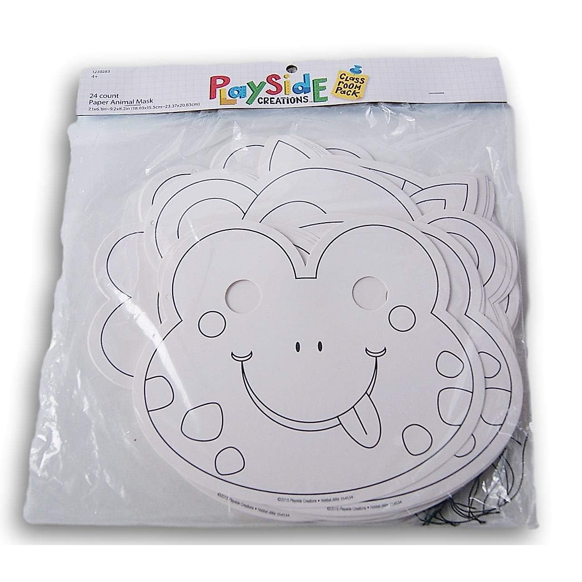 Playside Creations 10 Animal Masks Bulk - Pig, Horse, Cow, Sheep, Goat - Party Favors - 10 Count