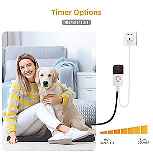 Outdoor Pet Heating Pad Mat Bed for Cat Dogs,Large Indoor Heated Pet Bed with Waterproof Cover, 9 Adjustable Temperature Dog Cat Heating Pad with Timer Pet Bed Warmer Blanket Mat Auto Power-Off