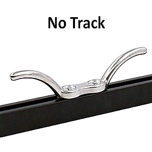 Pmsanzay Stainless Steel Cord Cleat, 6" Rope Cleat Anchor Cleat, 2 Pcs per Pack,with Quick Release Track Rail Adapter Hardware for Kayak Boat Track Mount - Easy to Install - No Drilling