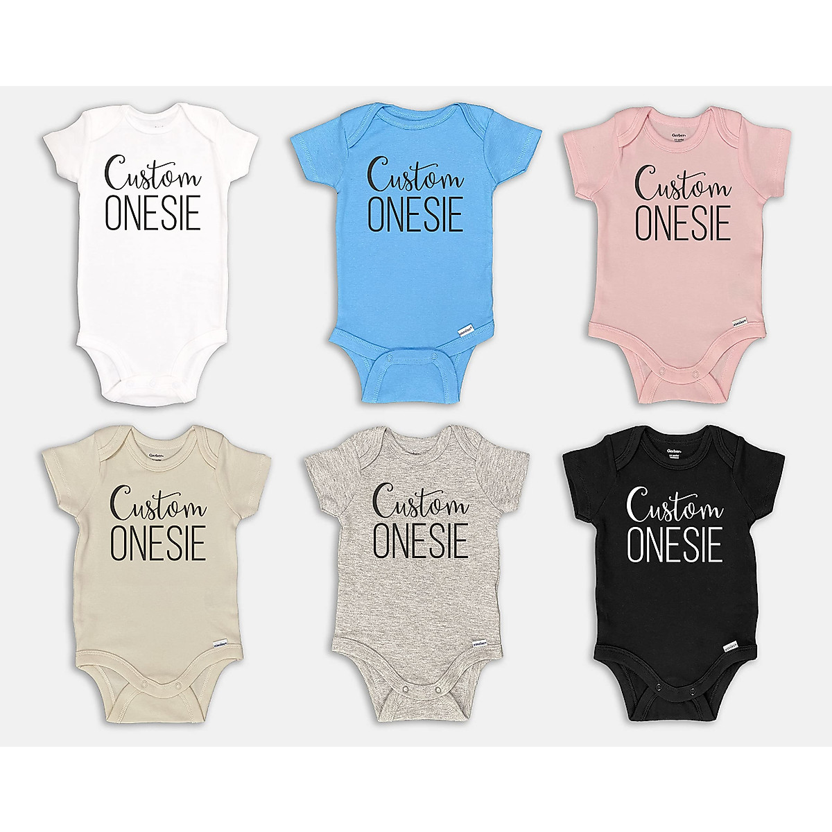 Kate & Meri Custom Onesie© / Bodysuit | Personalized Baby Onesie (3-6M, Black)
