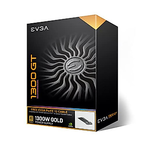 EVGA 1300 GT, 80 Plus Gold 1300W, Fully Modular, Eco Mode with FDB Fan, 100% Japanese Capacitors, 10 Year Warranty, Includes Power ON Self Tester, Compact 180mm Size, Power Supply 220-GT-1300-XR