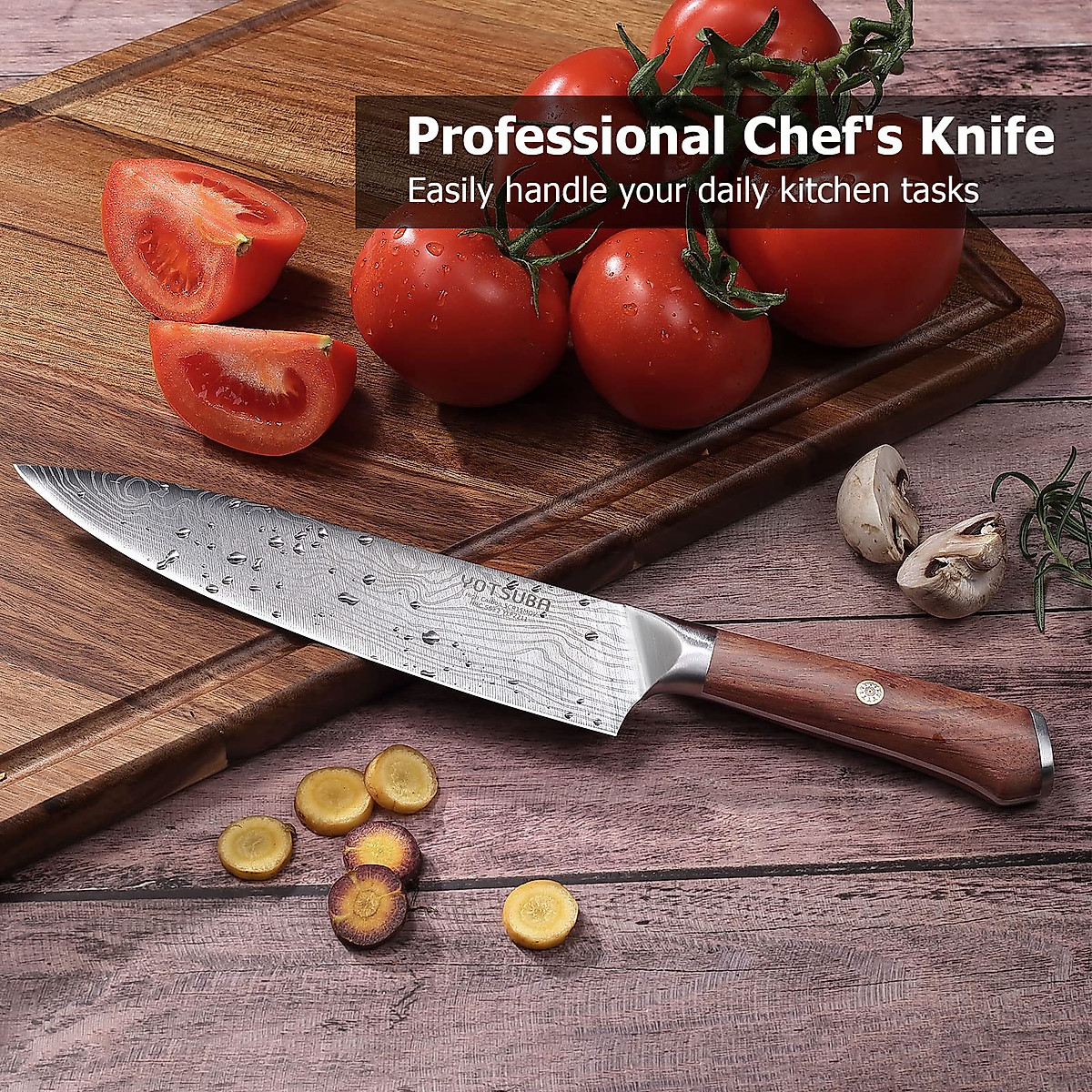 YOTSUBA Chef’s Knife Kitchen Knife, 8 inch Chef Knife A1 made of German High Carbon Stainless Steel, Ergonomic Handle, Ultra Sharp, The Best Choice for Kitchen & Restaurant