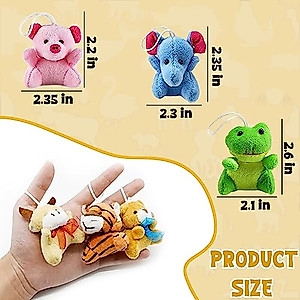 CAMIRUS 24Pack Mini Animal Plush Toy Set, Cute Animal Assortment Keychain Toys, Small Stuffed Animal Set Gifts for Kids, Christmas Stocking Stuffer, Easter Egg Filler, Valentine Classroom Prize