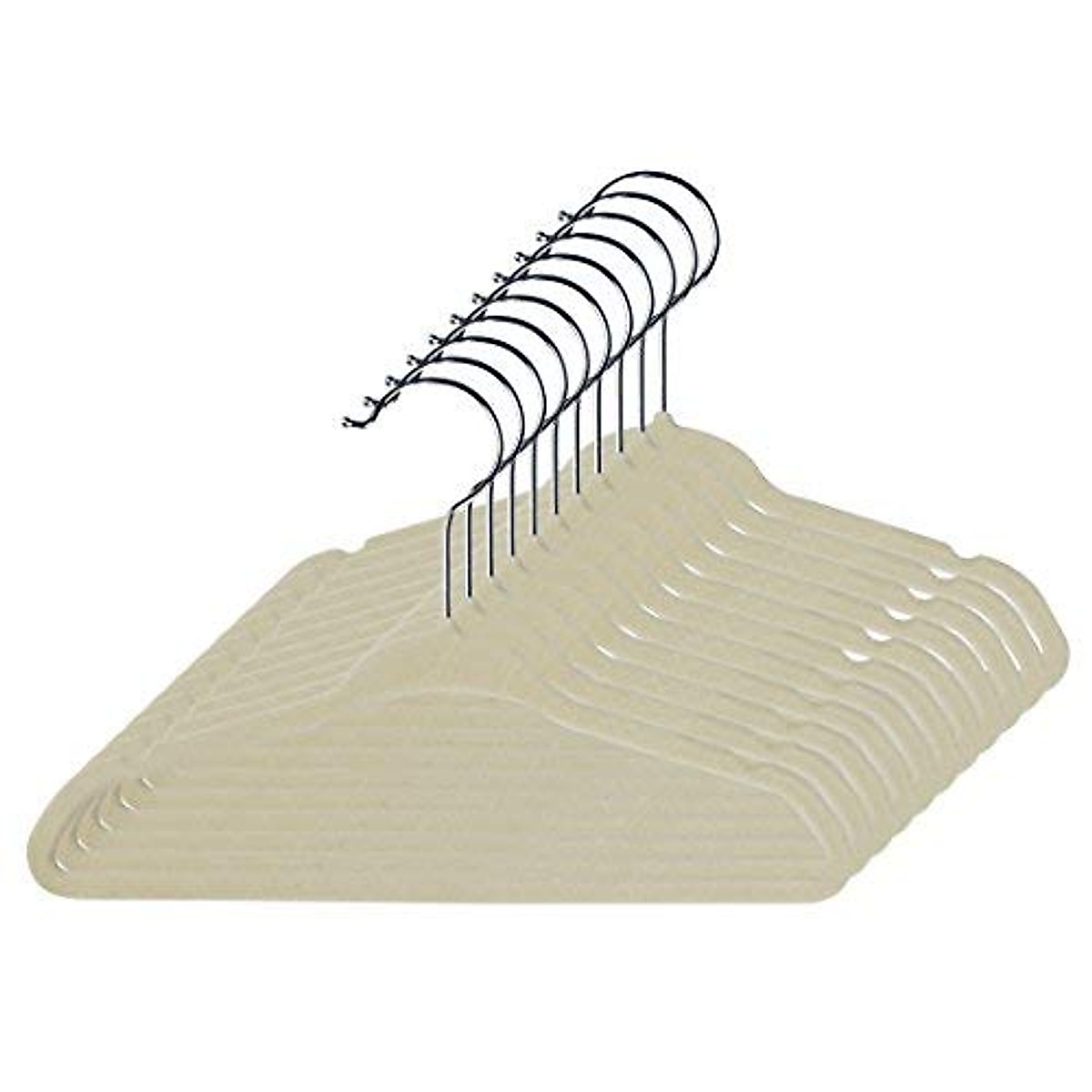 Utopia Home Kids Velvet Bulk Hangers - Small Clothes Hanger - Non Slip - Space Saver - Ivory Color (Bulk Pack of 100)