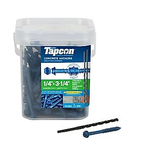 TAPCON 1/4 in. x 3-1/4 in. HEX Washer Head Screw Anchor 150CT, Blue