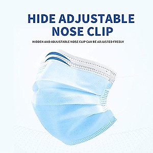 Asofcof 50PCS Disposable Face 3 Layer Anti-Dust Earloops Protective Cover Mask(Blue)
