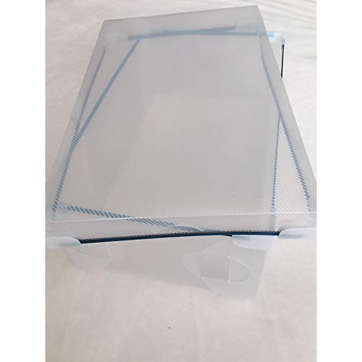 Epetbed 20 Pack Plastic Shoe Size Storage Top Lid Boxes Container for Closet Organizer