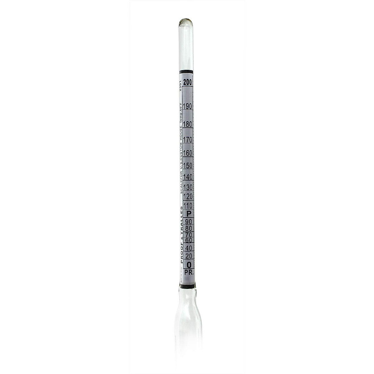 Hydrometer - Alcohol, 0-200 Proof and Tralle & Twin Bubble Airlock and Carboy Bung (Pack of 2)