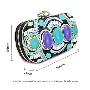 ZLXDP Big Diamond Crystal Women Evening Bag Wedding Chain Clutches Party Lady Shoulder Bags (Color : E, Size : 1)